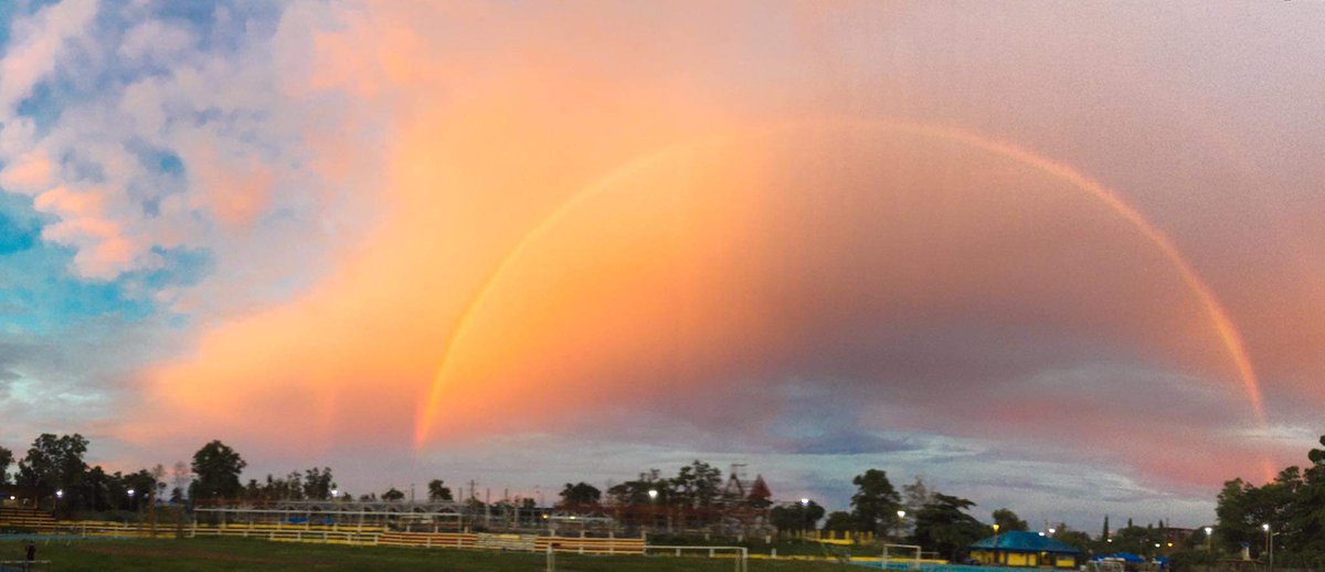 LOOK: A huge rainbow was seen above the sky at the Ramon V. Mitra Jr ...