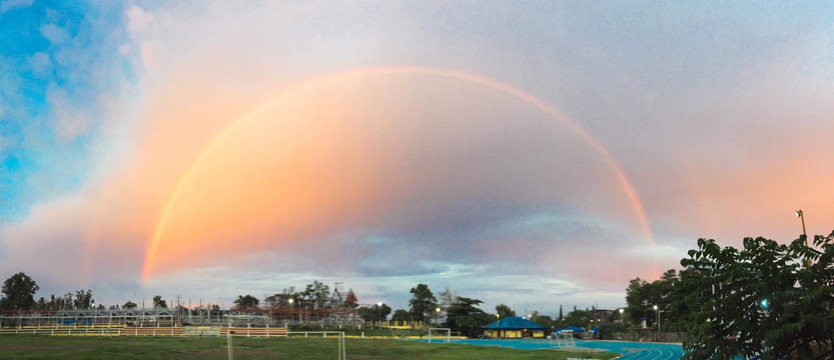 LOOK: A huge rainbow was seen above the sky at the Ramon V. Mitra Jr ...