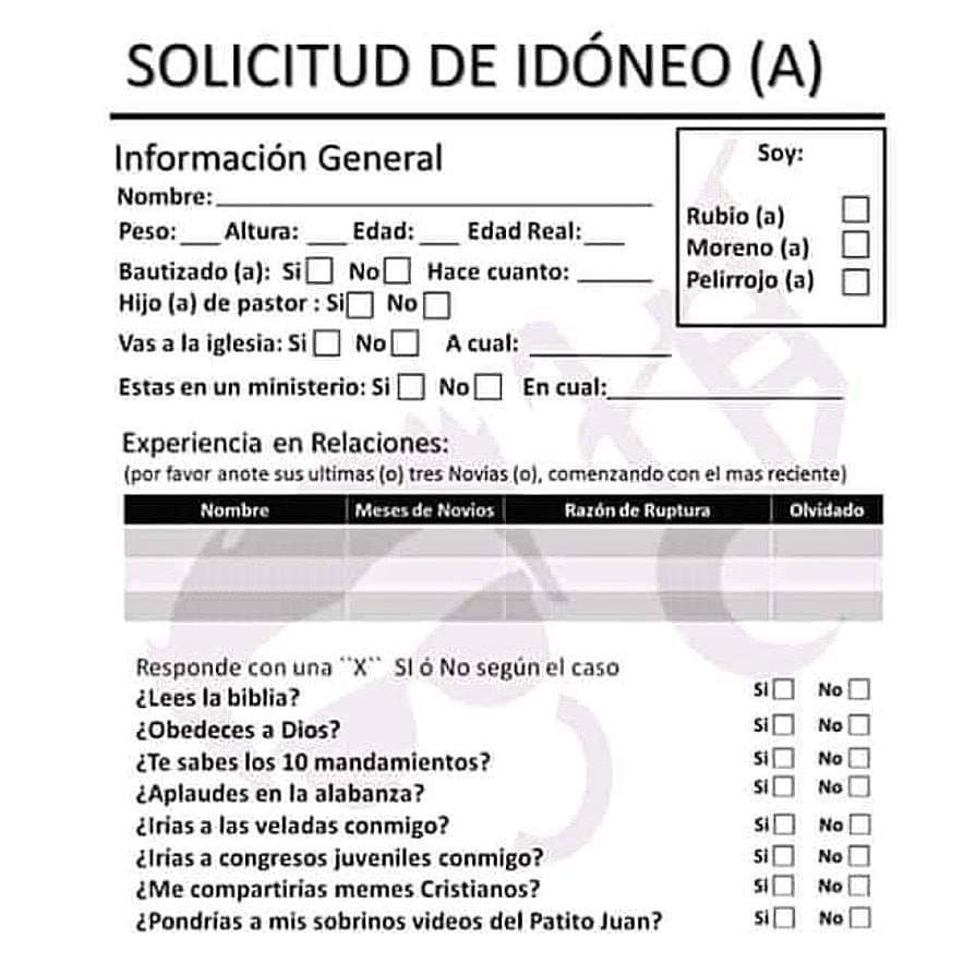 Formulario De Solicitud De Novia Tumblr