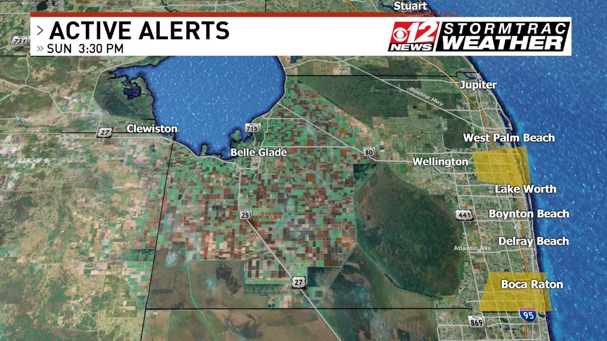 A Severe Thunderstorm Warning is active for Palm Beach County in the ...