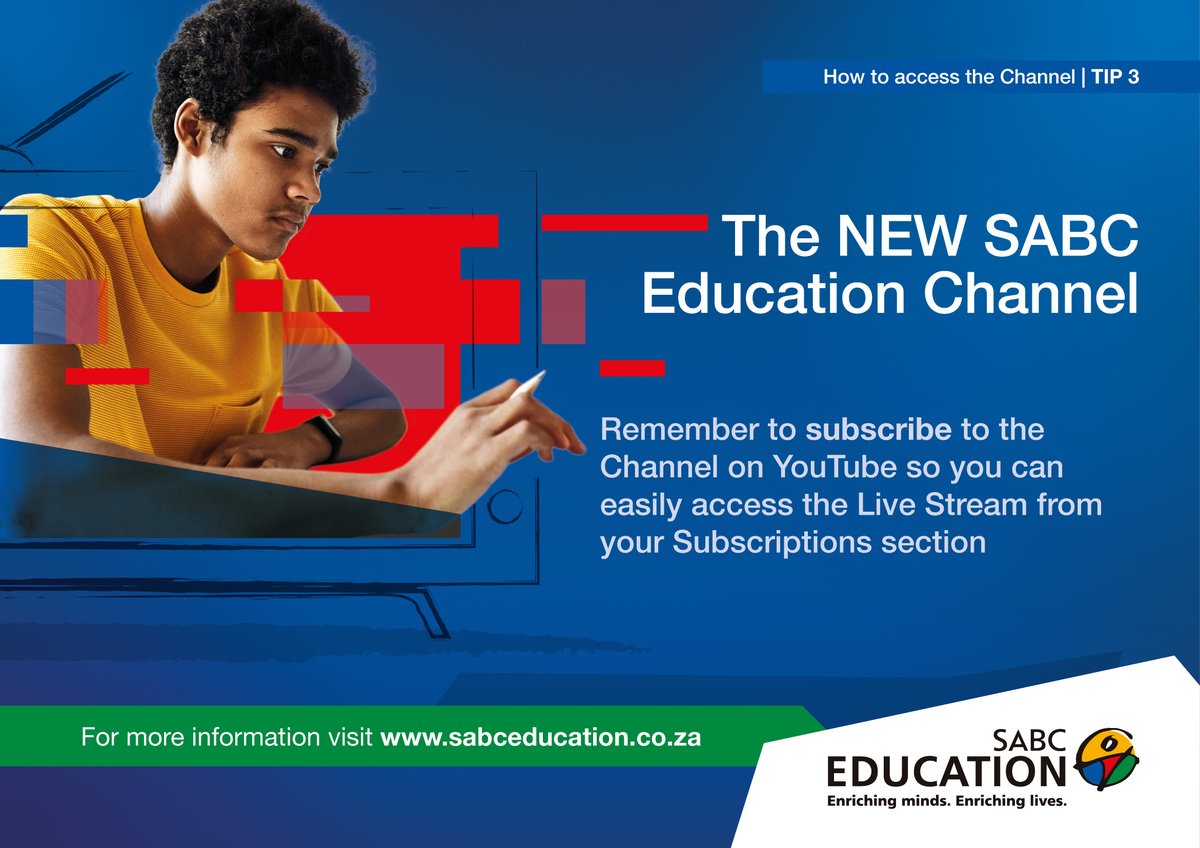 Subscribe to the SABC Education channel, for easy access to live ...