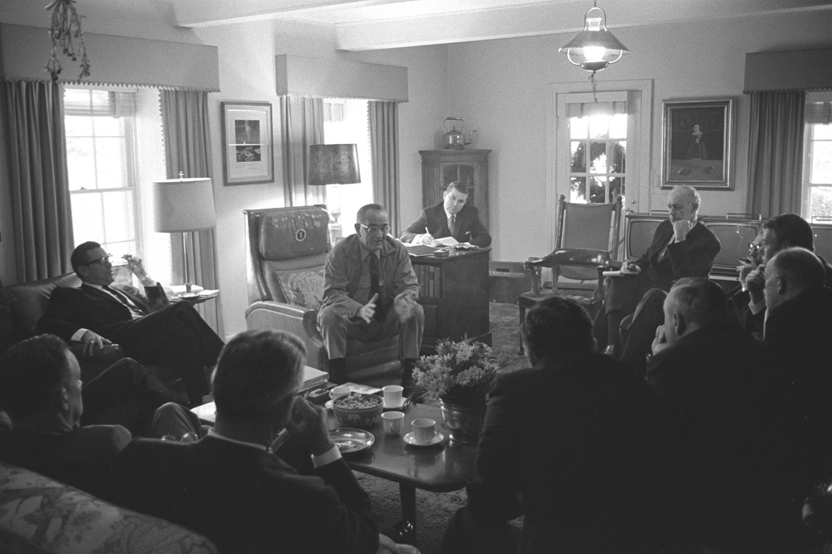 Here, President Lyndon B. Johnson meets with state governors in the ...