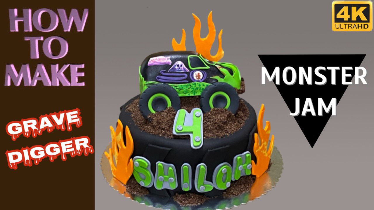 Grave Digger Monster Truck Cake