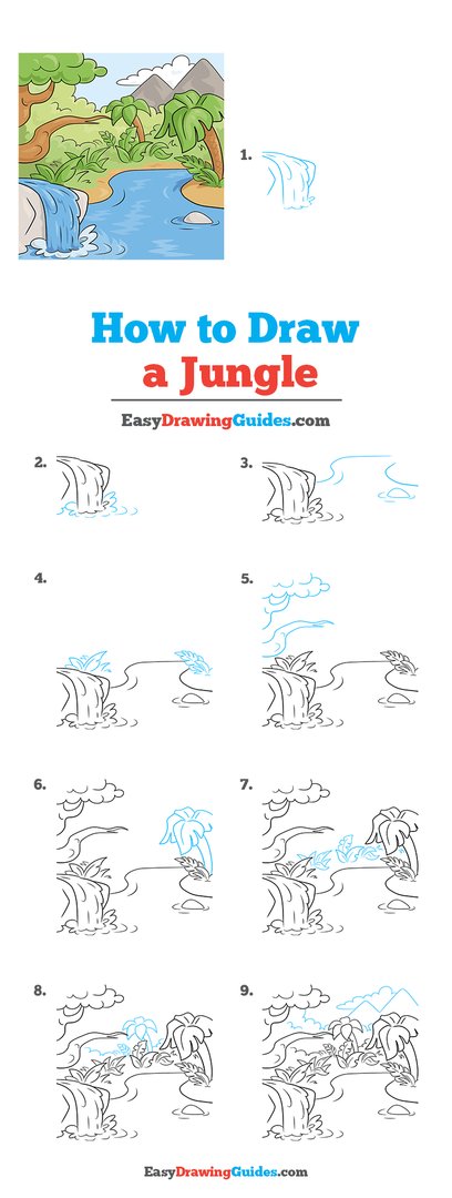 Easy Jungle Drawing For Kids