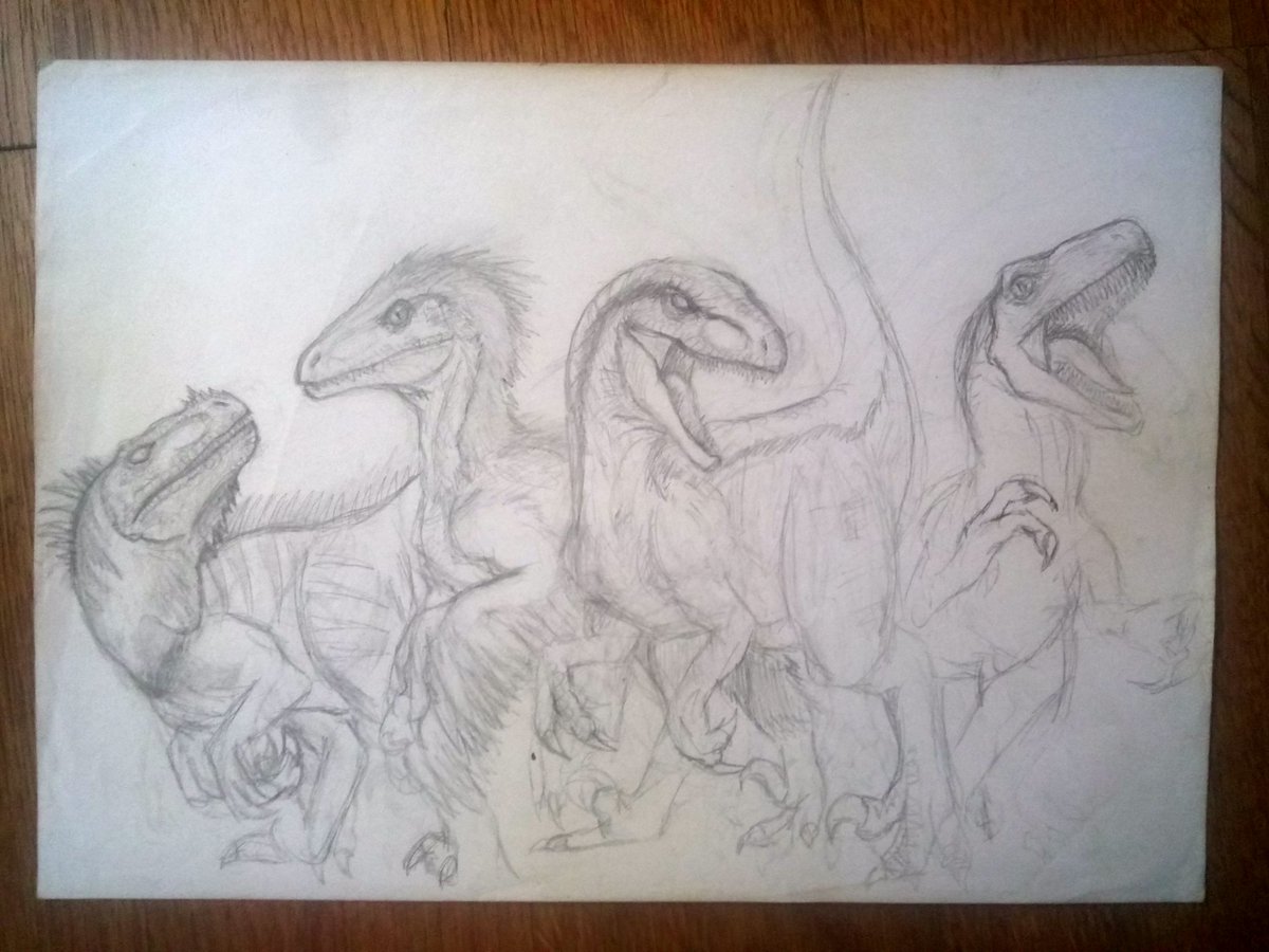 Drawing Jurassic World Velociraptor Charlie Charlie And Raptor Squad: