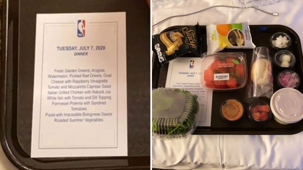 Check out the gourmet Fyre Festival style dinner the NBA is serving ...