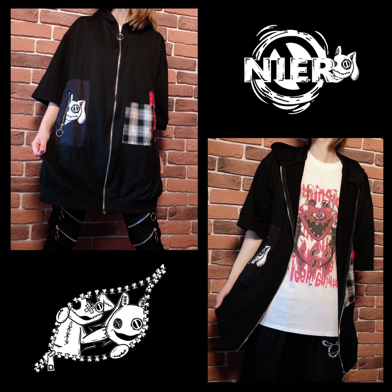 NieR Clothing on Twitter: "🚫新作案内🚫 HALF SLEEVE ZIP PARKA 【NieR patchwork】 夏にも活躍できるアウターになります☆ 長袖との ...