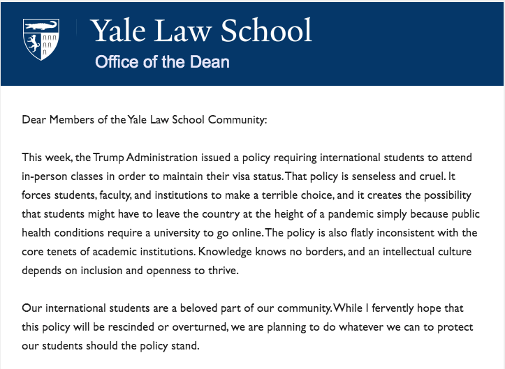 Yale Acceptance Letter