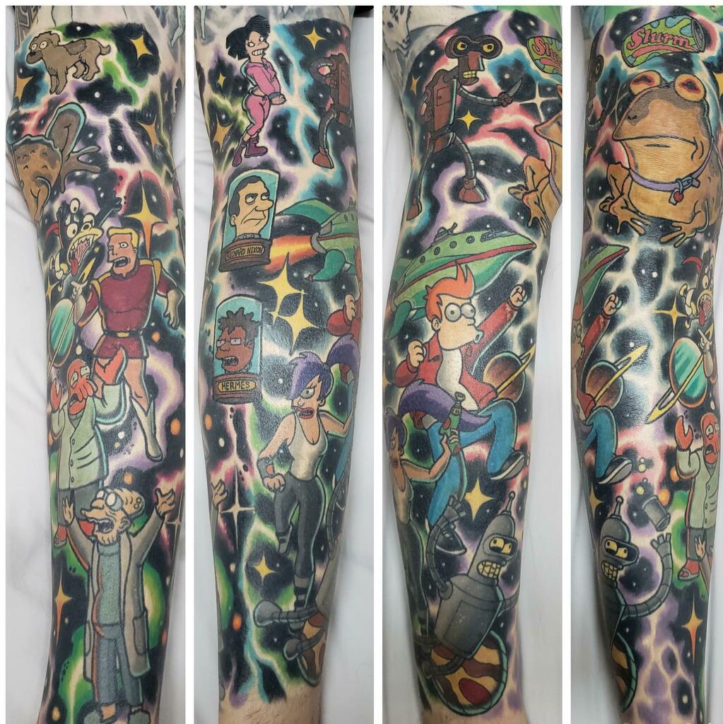 Cartoon Half Sleeve Tattoos