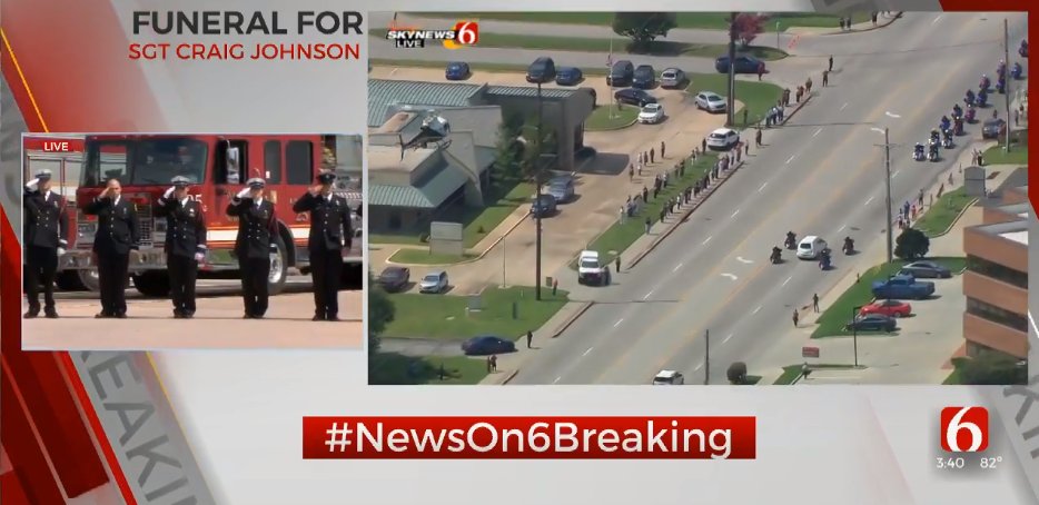 The procession for Tulsa Police Sergeant Craig Johnson is now underway ...