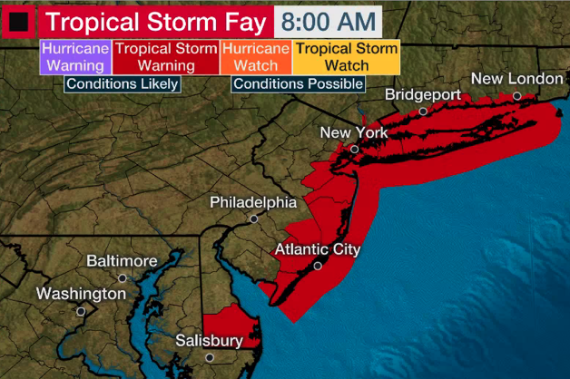 Update: Tropical storm warnings extended south into Delaware, including ...