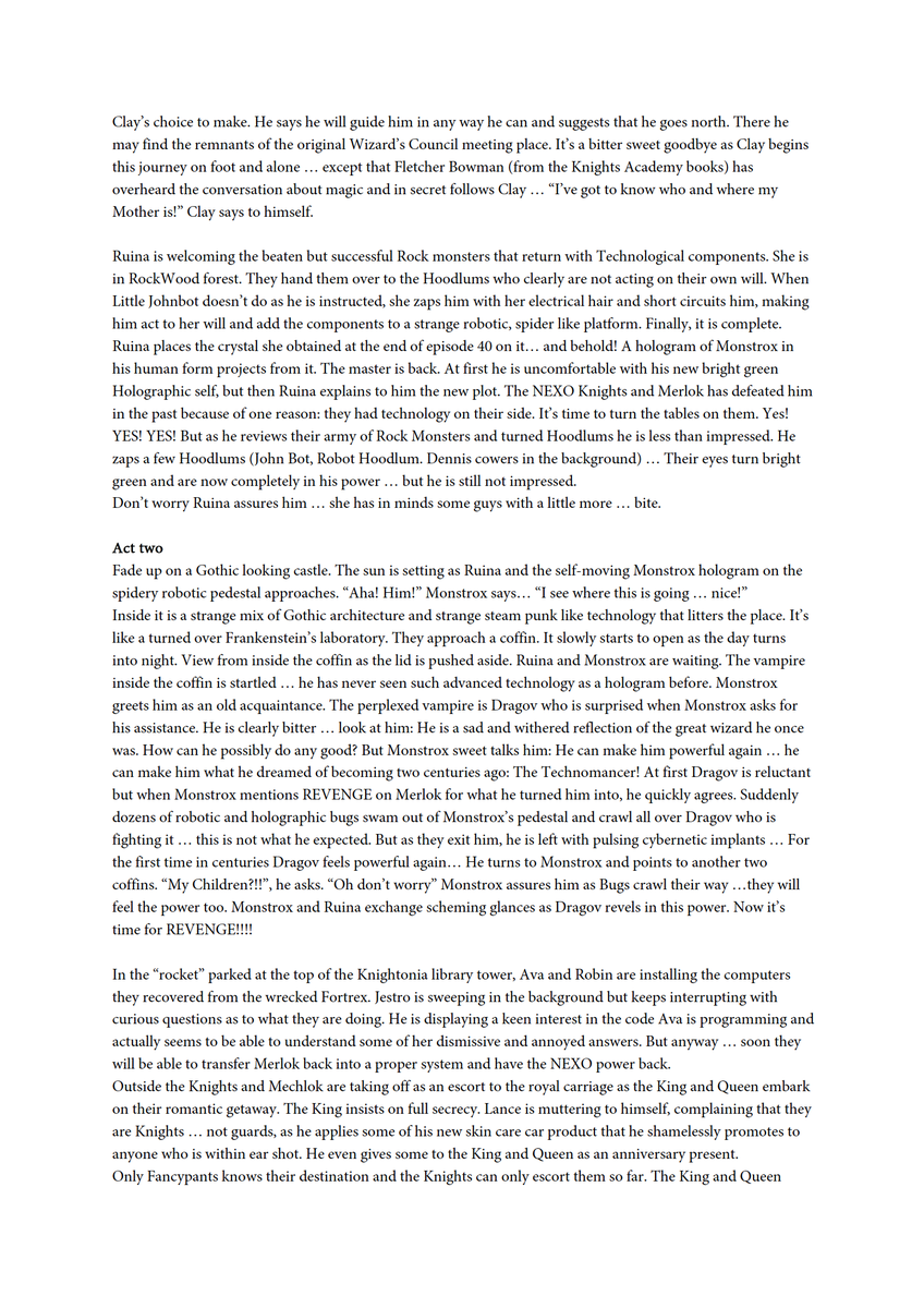 This is the outline for what would have become episode 41 of NEXO ...
