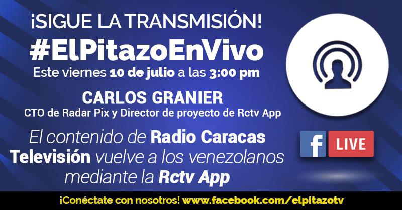 Este 10jul a las 3:00pm, Carlos Granier, director del proyecto de RCTV ...