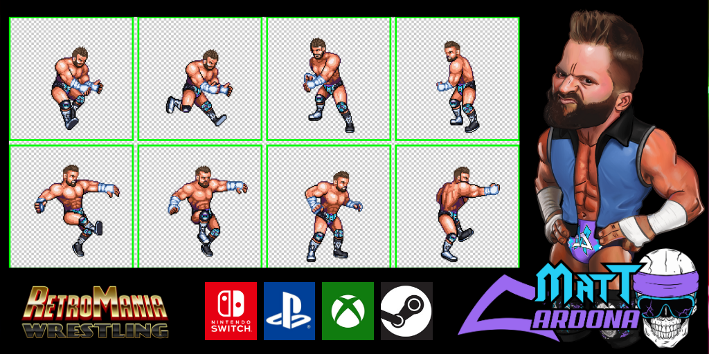 Sprite Sheet for Matt Cardona : r/RetroManiaWrestling