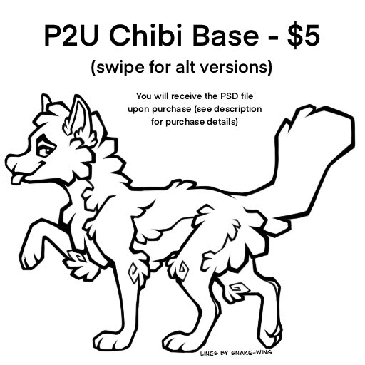 Chibi Wolf Lineart