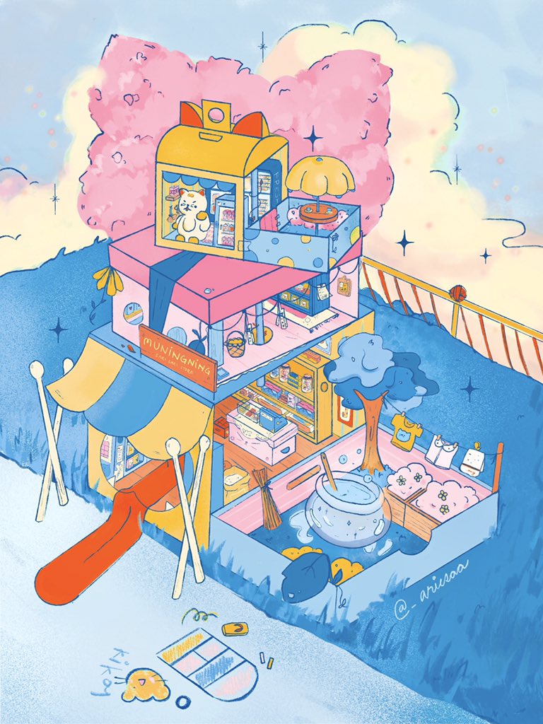 「hi #NobodyArtistsClub! i'm ari and i love making art with 」ari 💘の漫画