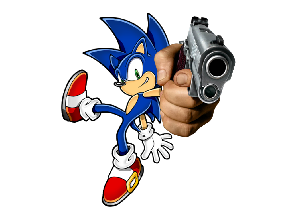 Sonic The Hedgehog With A Gun