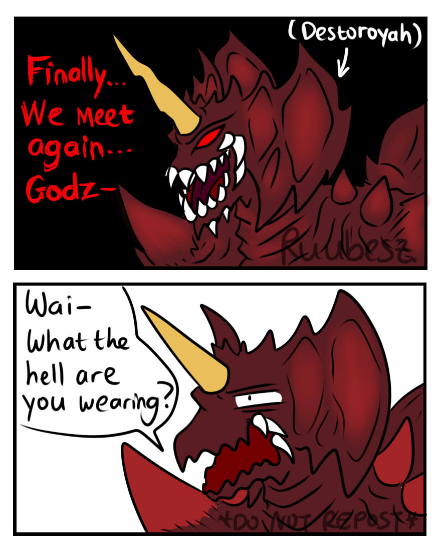 「Godzilla's new "hair". #Godzilla #ゴジラ 」Ruubesz drawの漫画
