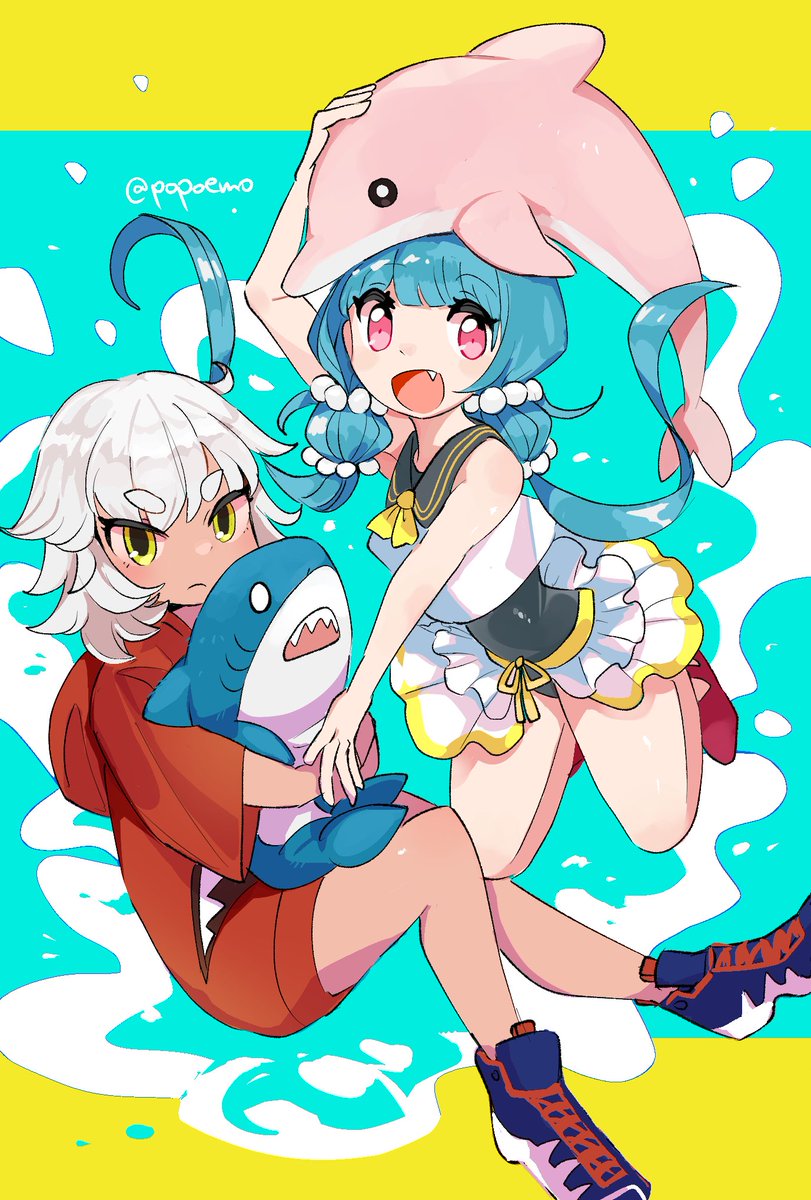 「Dolphin 🐬& Shark🦈 」|Po!のイラスト
