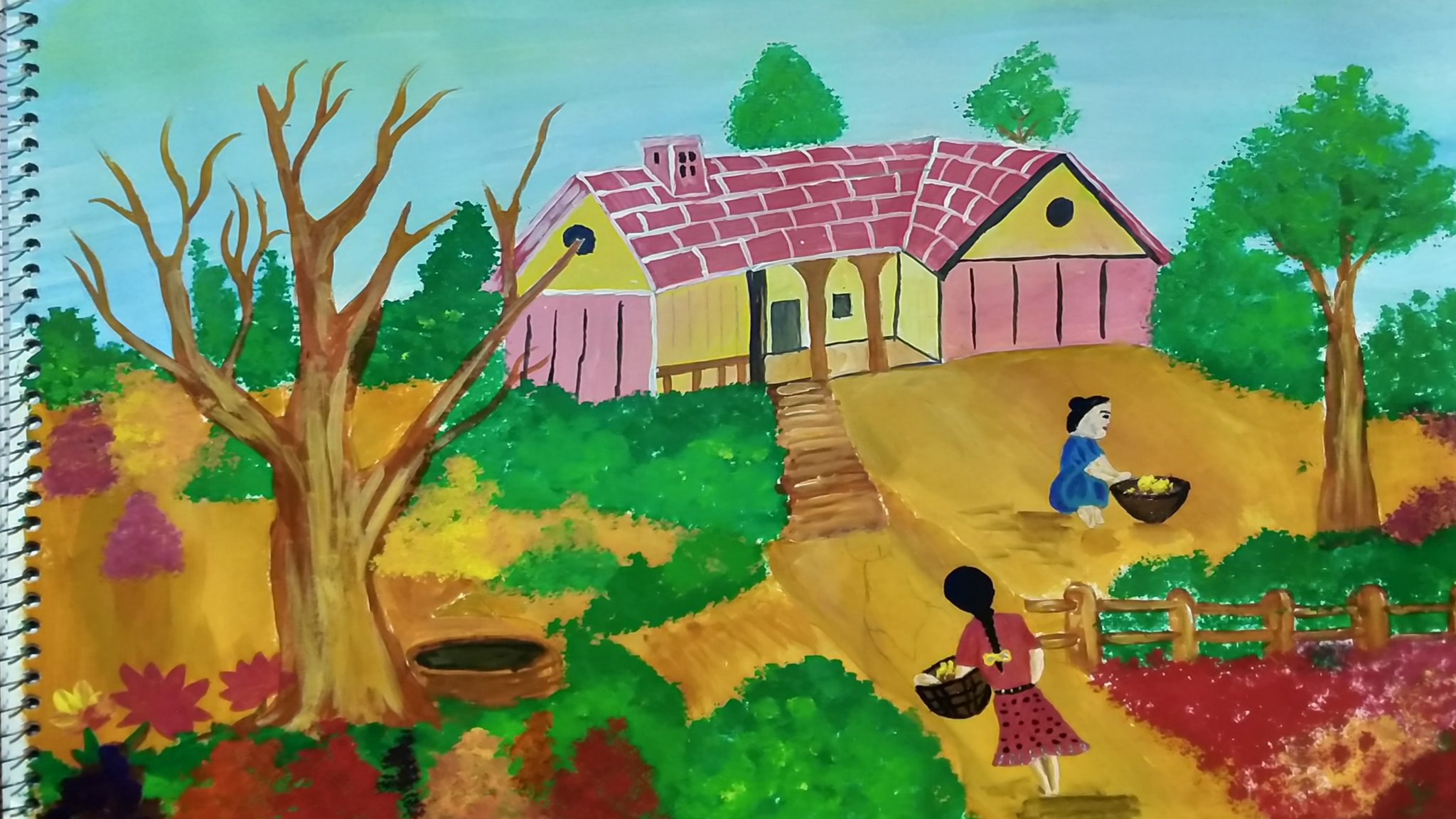 Village Scene Drawing Competition