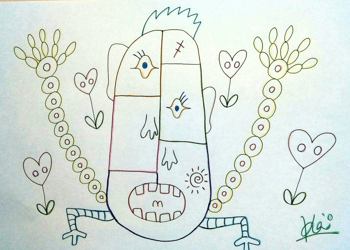 「象人間描いてみた♪? #絵描きさんと繫がりたい #art 」ken1(ケンイチ)9/9 10「夢を描く20人展」の漫画