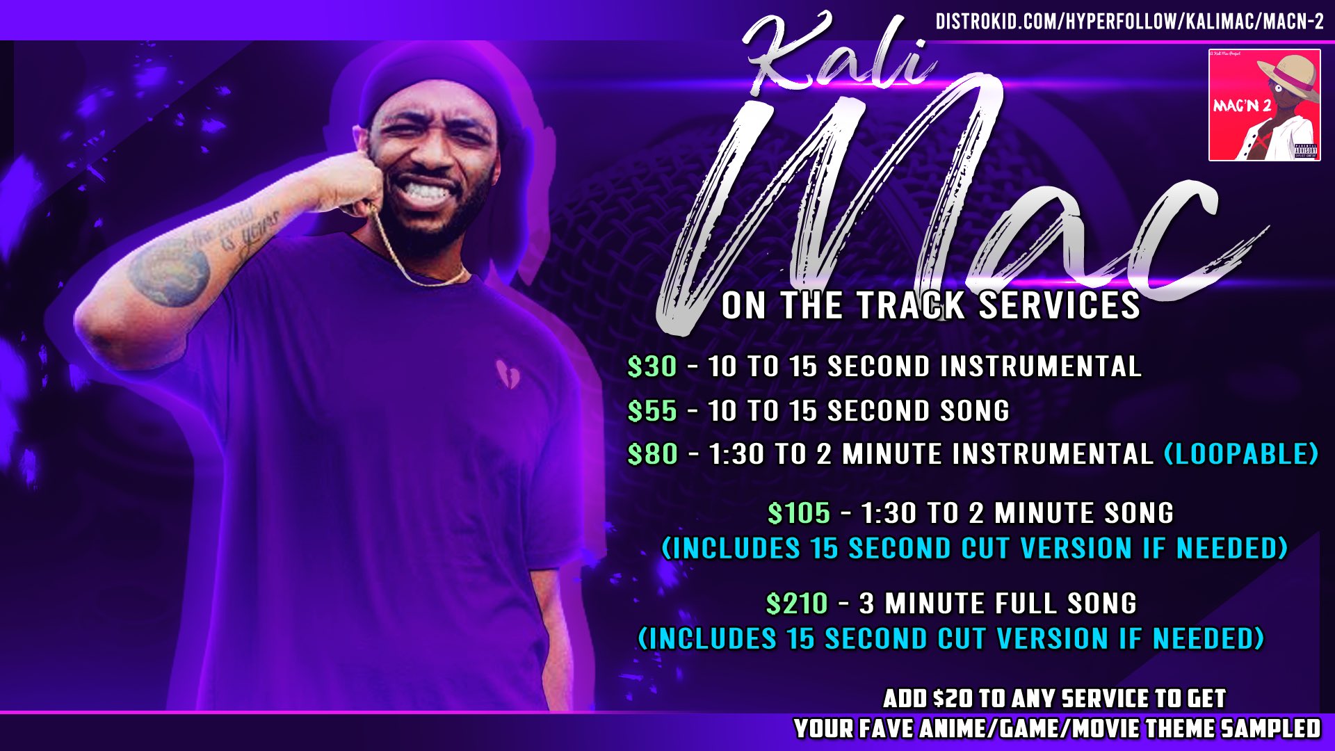 Kali Mac 〽️ on Twitter: "Alright so I’m officially opening commissions for my music services for ...