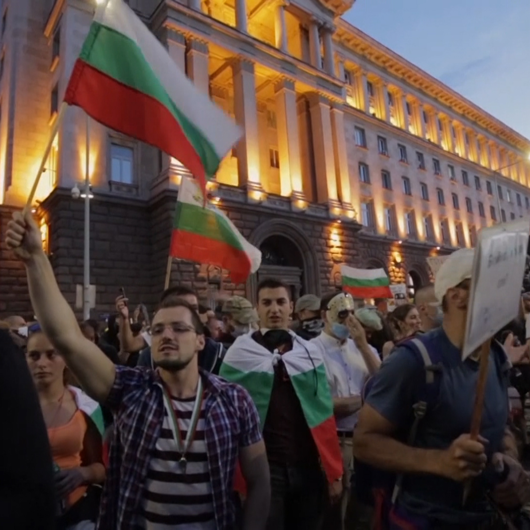 Thousands of Bulgarians protested in the capital Sofia for an eighth ...