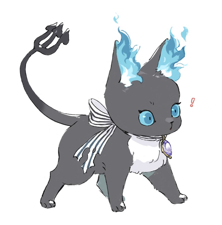 no humans blue eyes white background fire cat blue fire ! illustration ...