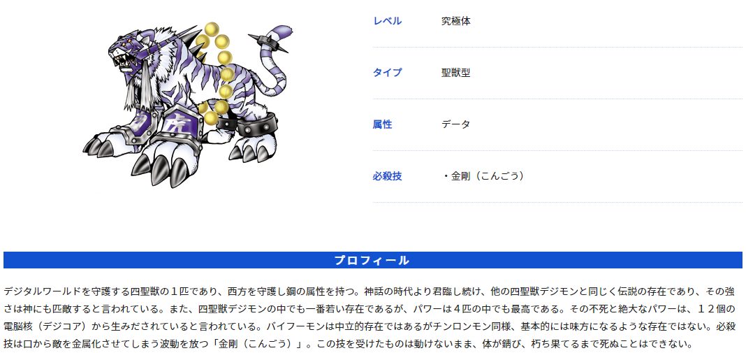 Baihumon Digivolution Line