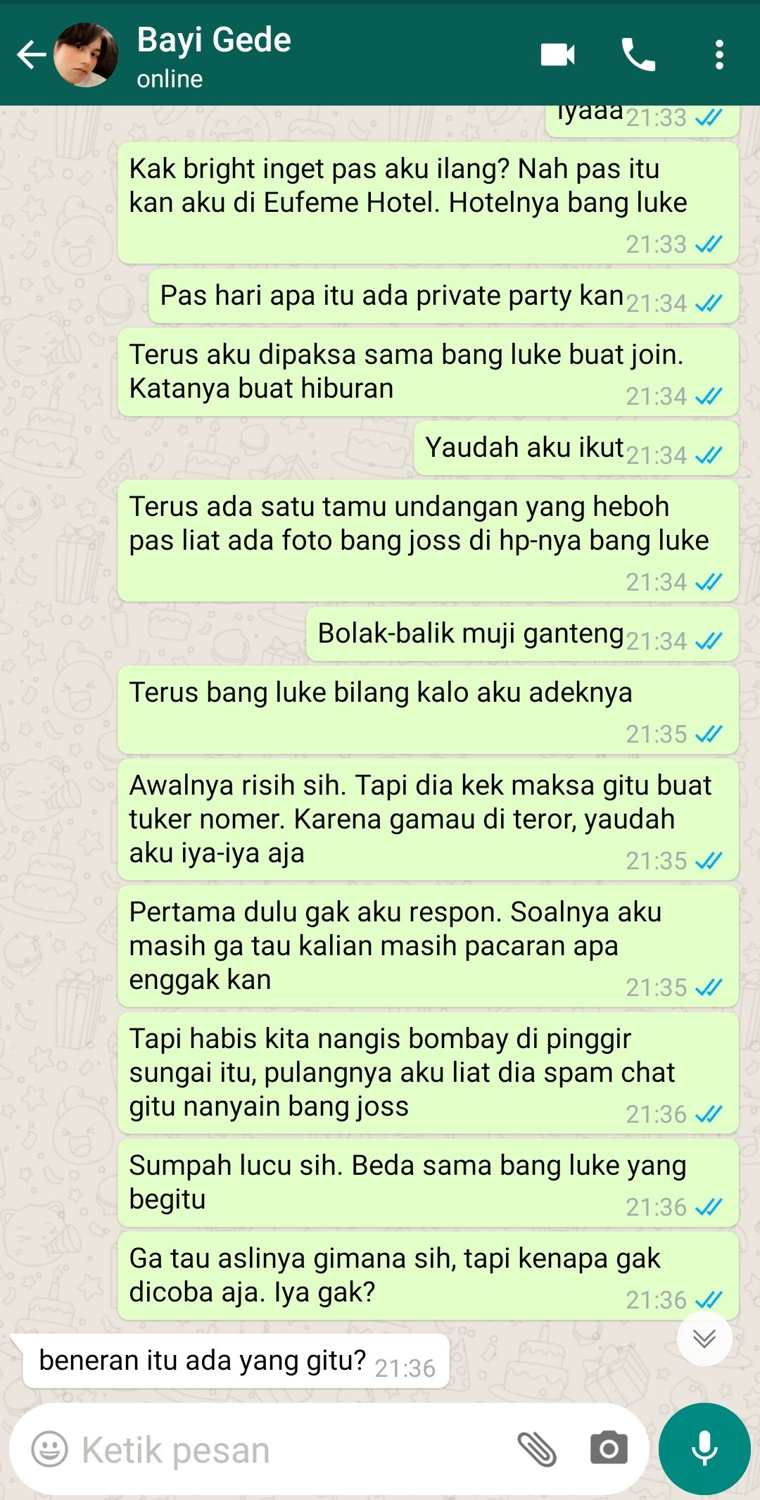 inn. on Twitter: "256. unkown number: i love you bayi gede https://t.co/KUS3P5LvsP" / Twitter