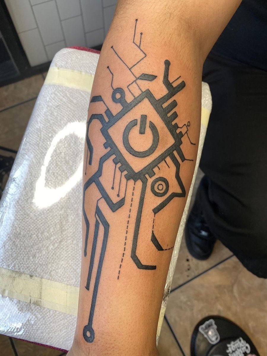 Tron Circuitry Tattoo