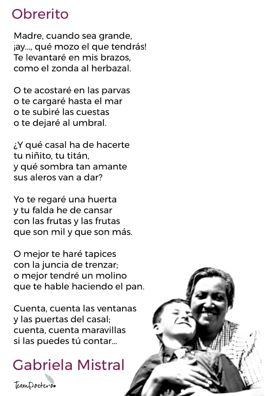 Poema De Gabriela Mistral Para Celebrar El Día De La Madre, 50% OFF Poema De Gabriela Mistral Para Celebrar El Día De La Madre, 50% OFF