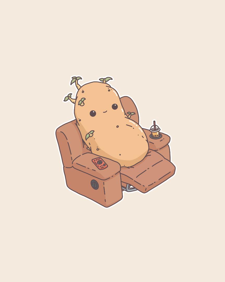Cute Couch Potato Cartoon