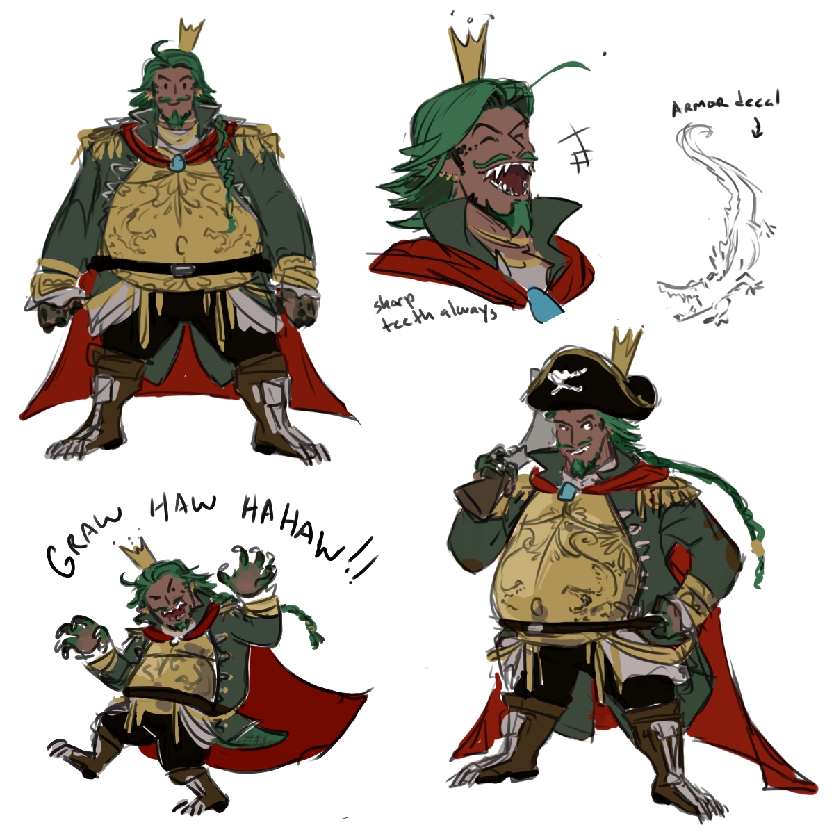 made a gijinka of king k rool for challenge and funnsies. and... had ...