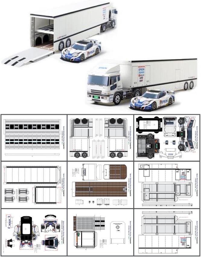 Papercraft Truck Trailer
