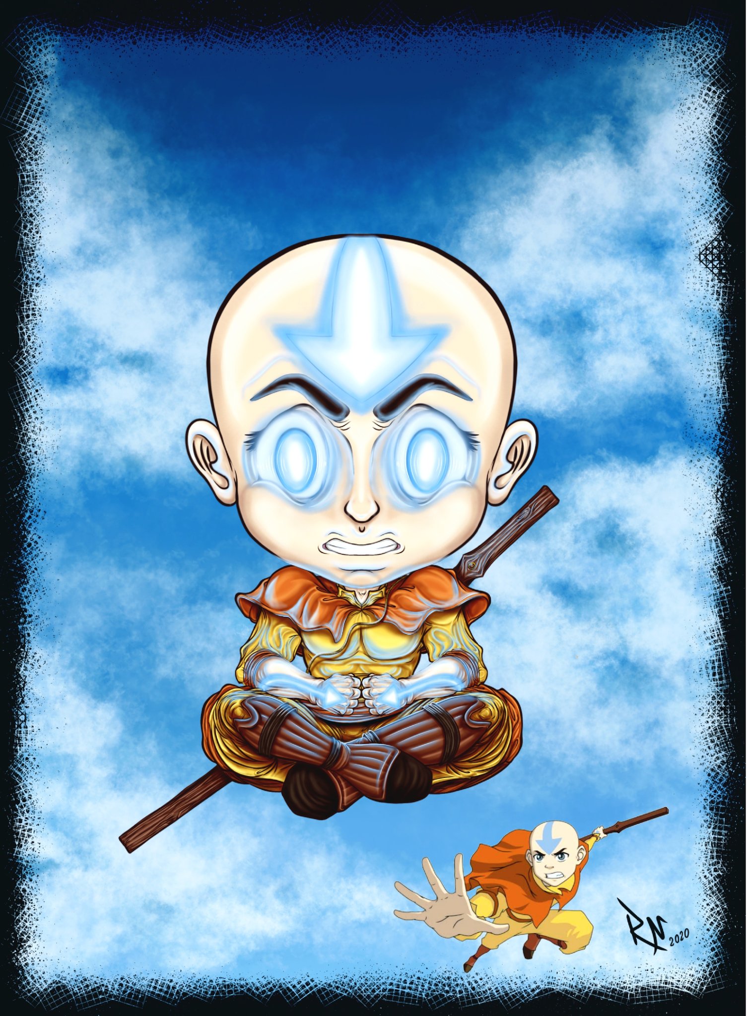 Aang Avatar State Drawing