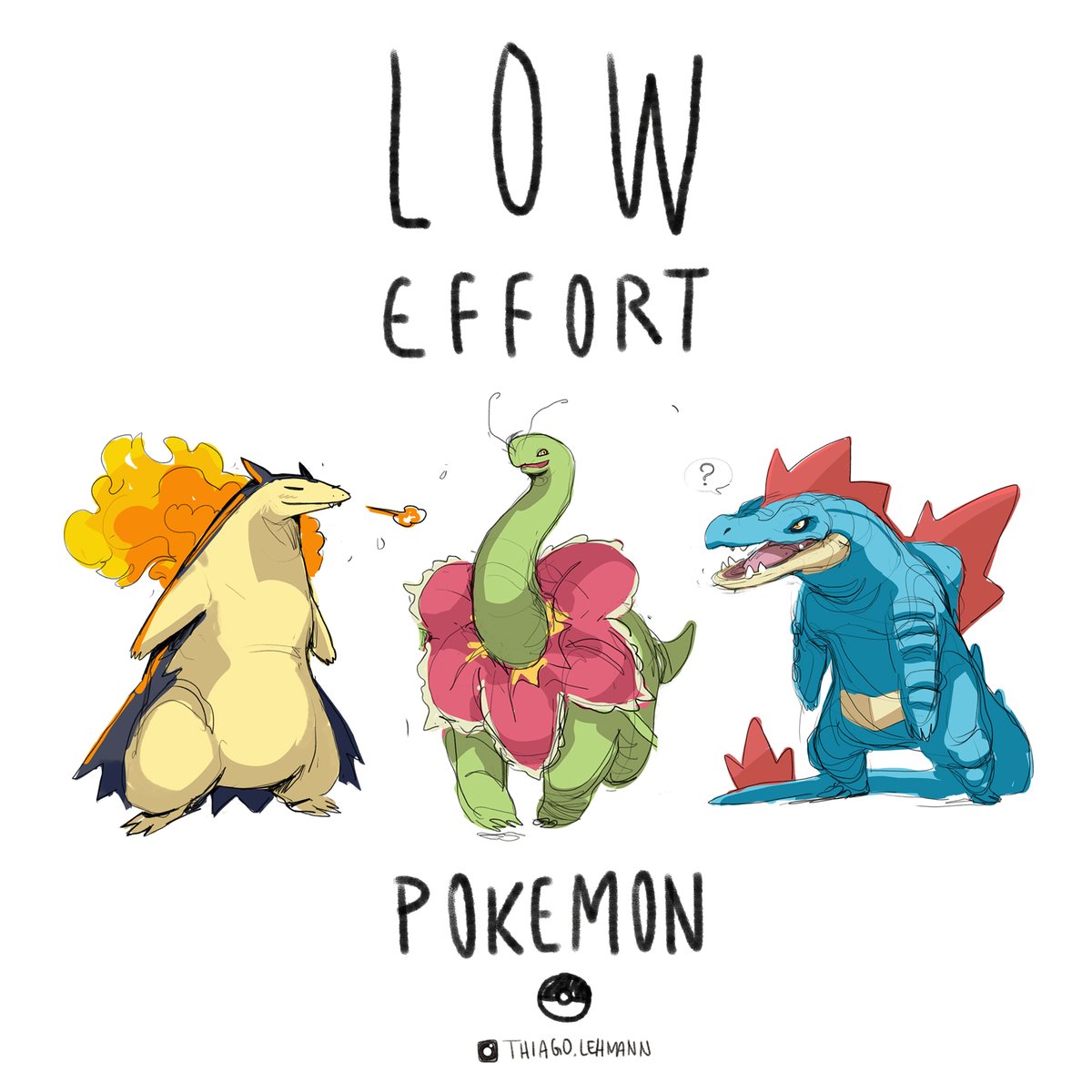 ポケモン「Here`s a bunch of low effort pokemon bec」|Thiago Lehmann (2Minds)のイラスト