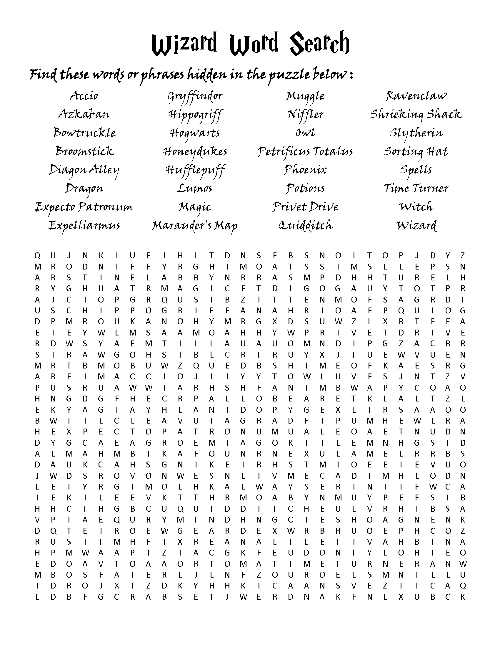 Real Magic Spells Words