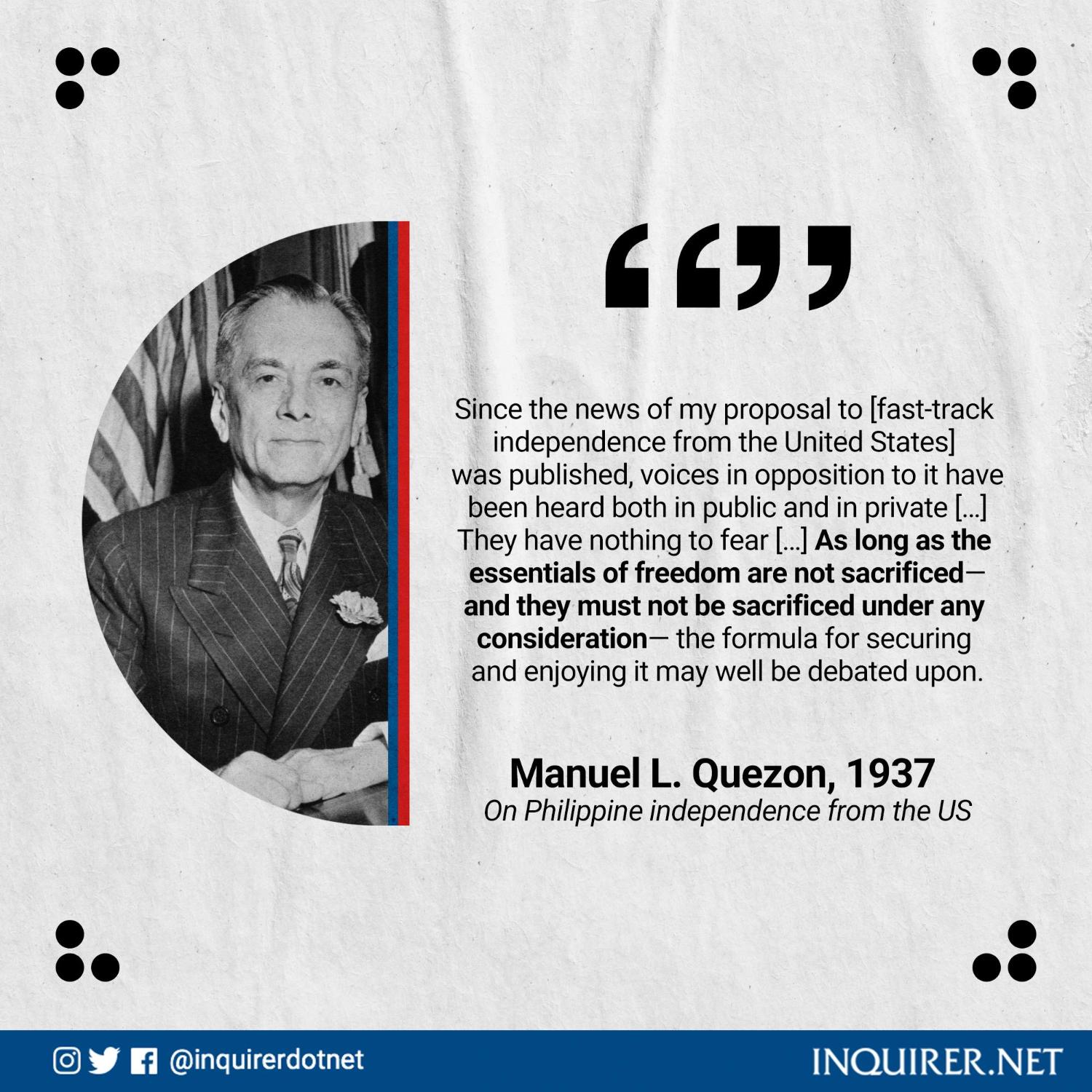Manuel Quezon Quotes Manuel L Quezon
