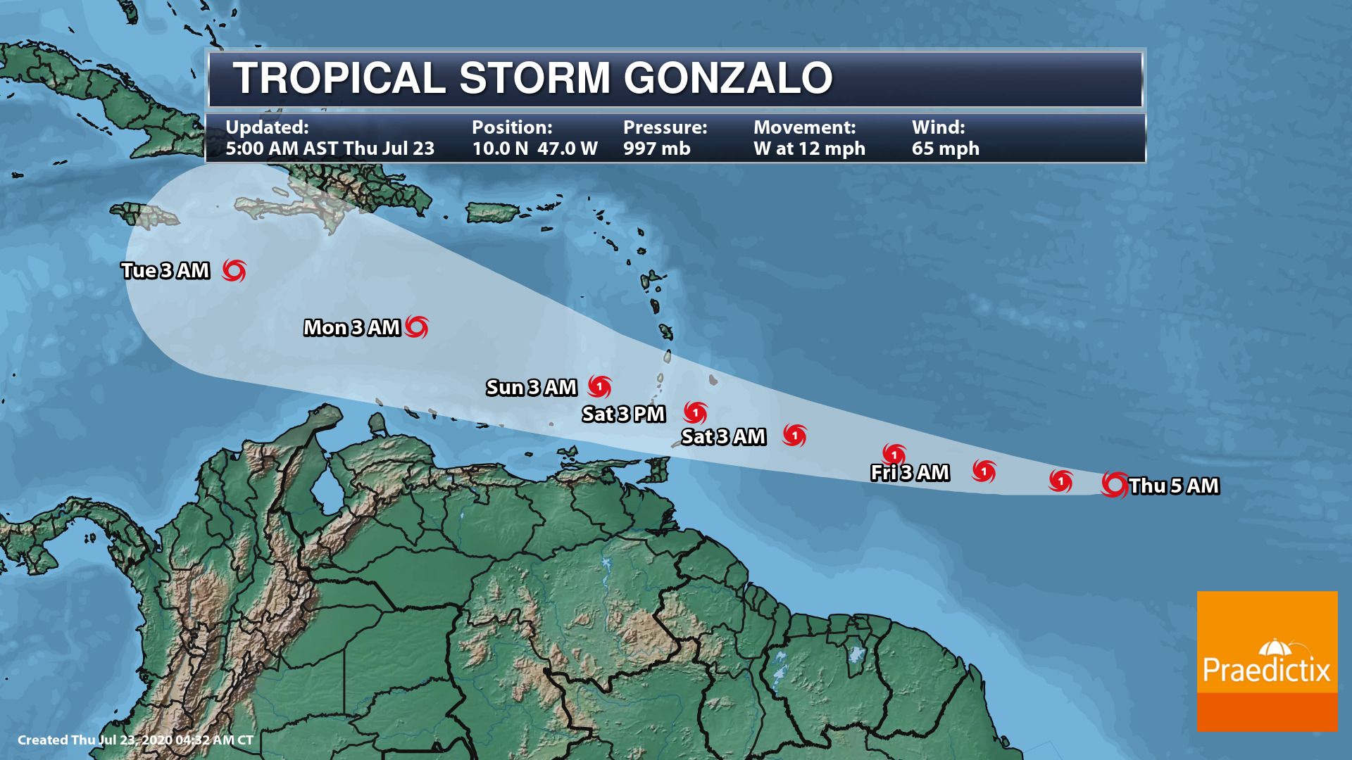 Atlantic - Gonzalo forms July 22, 2020 (average, days, storms, degree ...