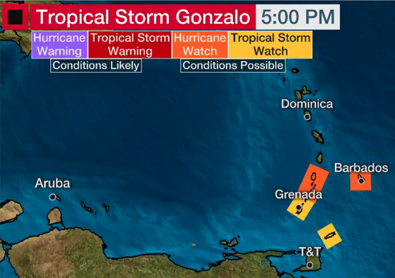 Hurricane Gonzalo TS Gonzalo Update: System Weakens Further But