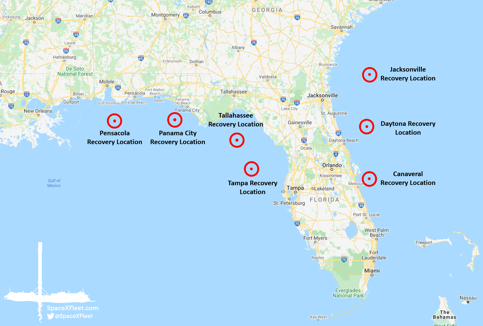 Spacex Locations Map