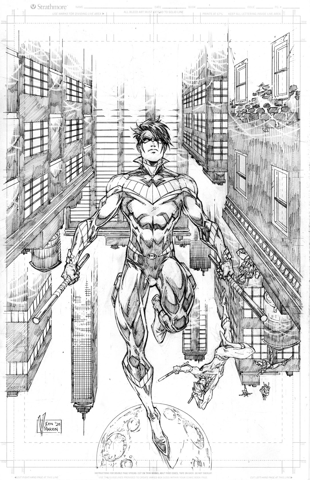 Nightwing Drawing In Pencil
