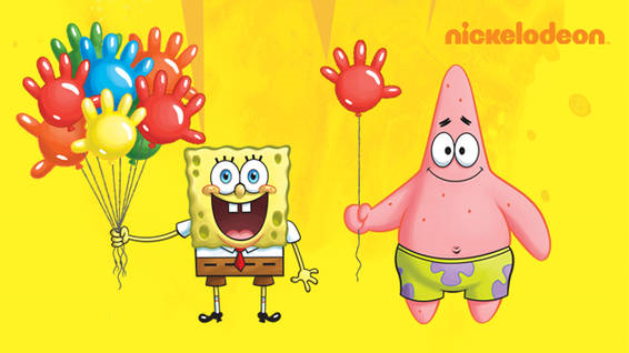 Spongebob Holding Balloons