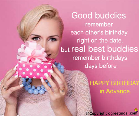Advance Happy Birthday Cards