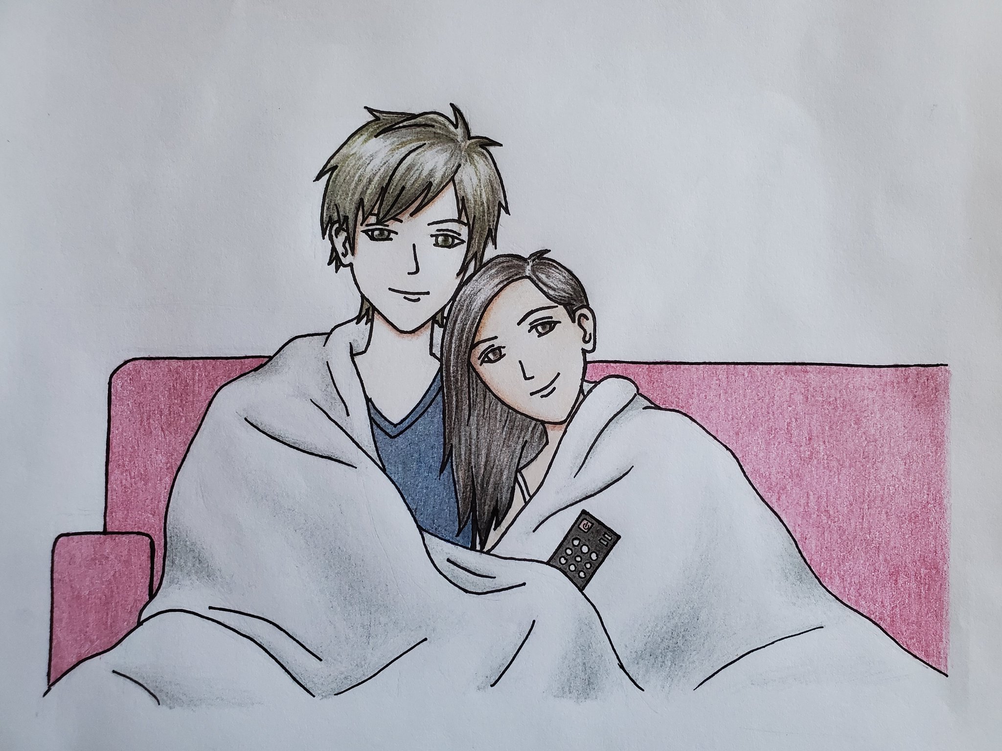 Couple Cuddling Watching Tv