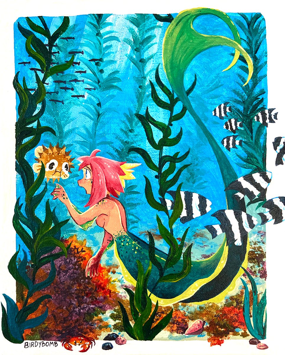 「Finished kelp forest mermaid from my vid」|Birdyのイラスト