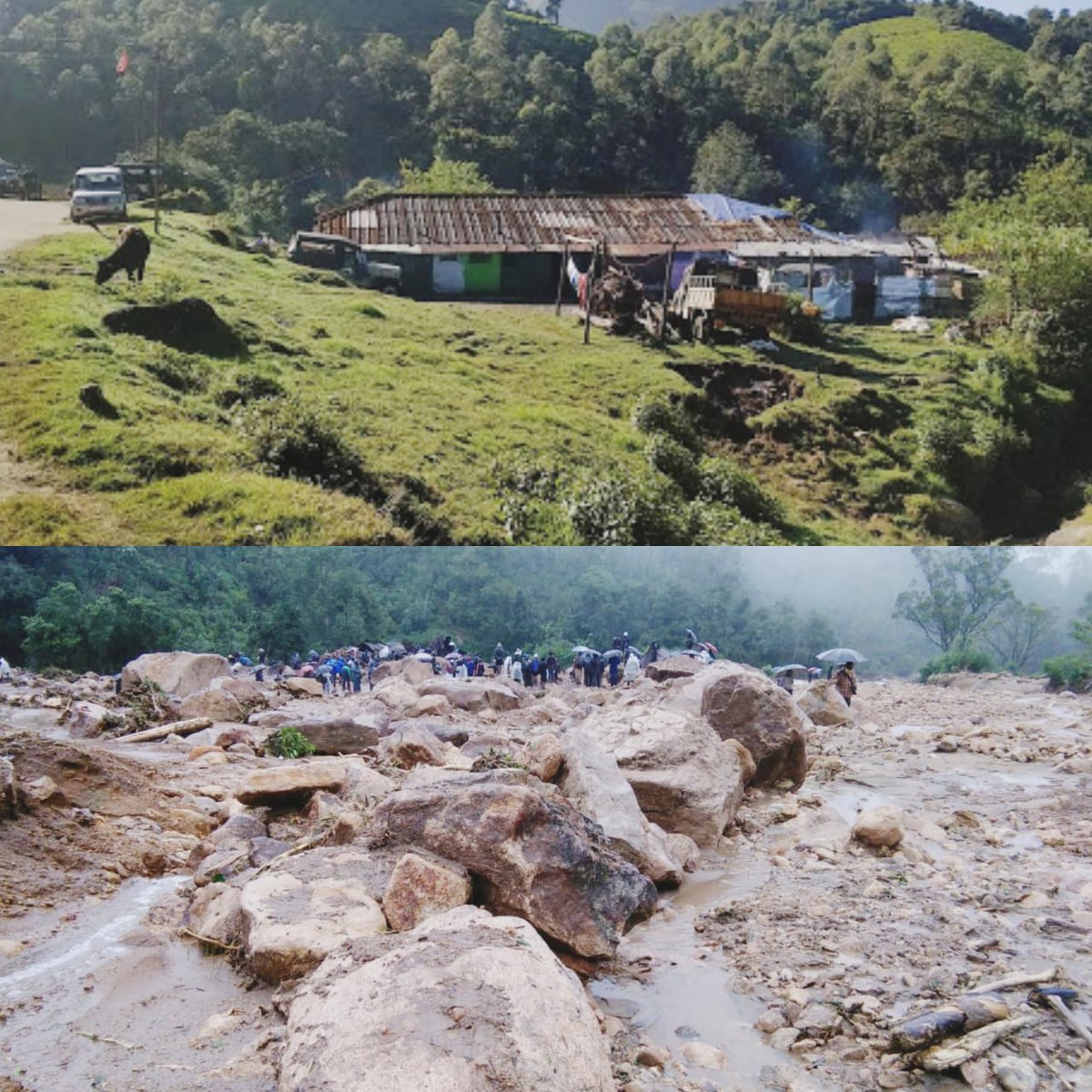Landslide Before And After