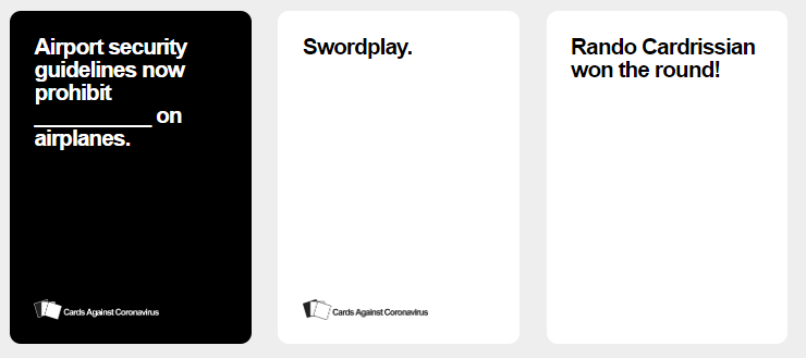 Cards Against Coronavirus on Twitter: "This weeks #handoftheweek goes ...