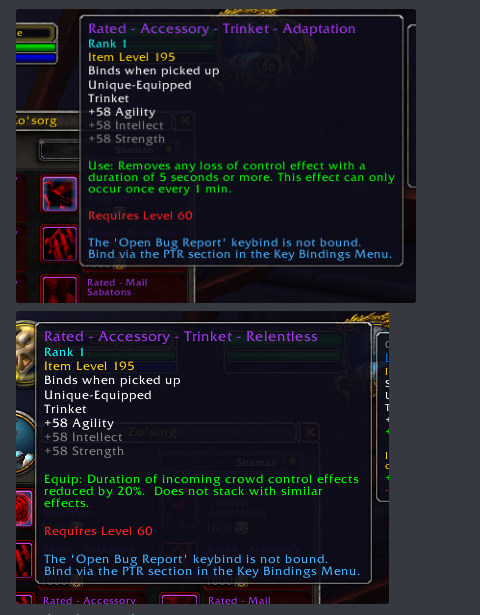 [SL] Adaptation / Relentless Trinkets - Arenas - World of Warcraft Forums